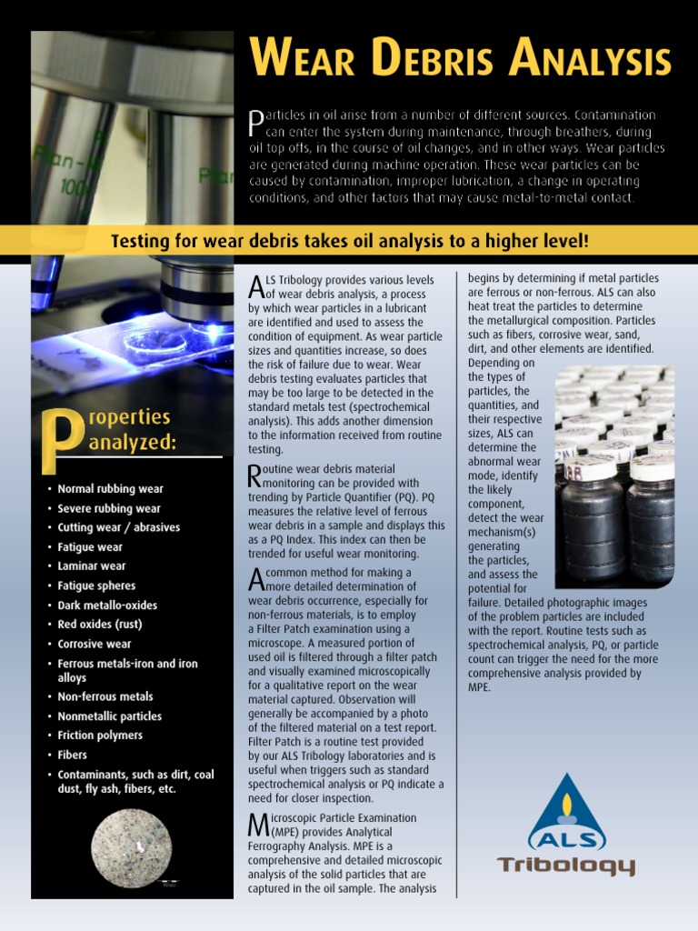 Wear Debris Analysis | PDF | Wear | Manmade Materials