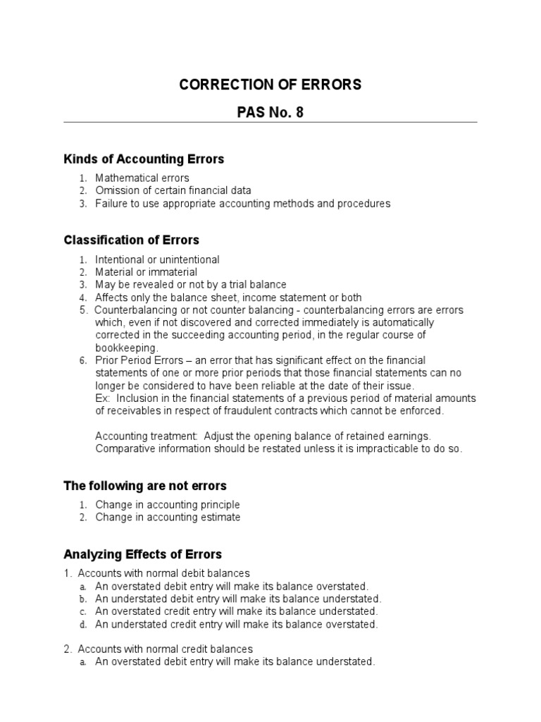 Correction of Errors | PDF