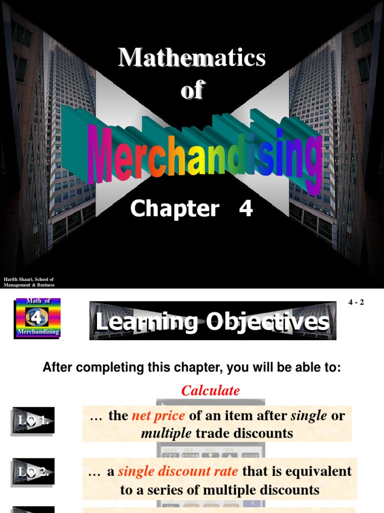 Mathematics of Merchandising | PDF | Merchandising | Discounting