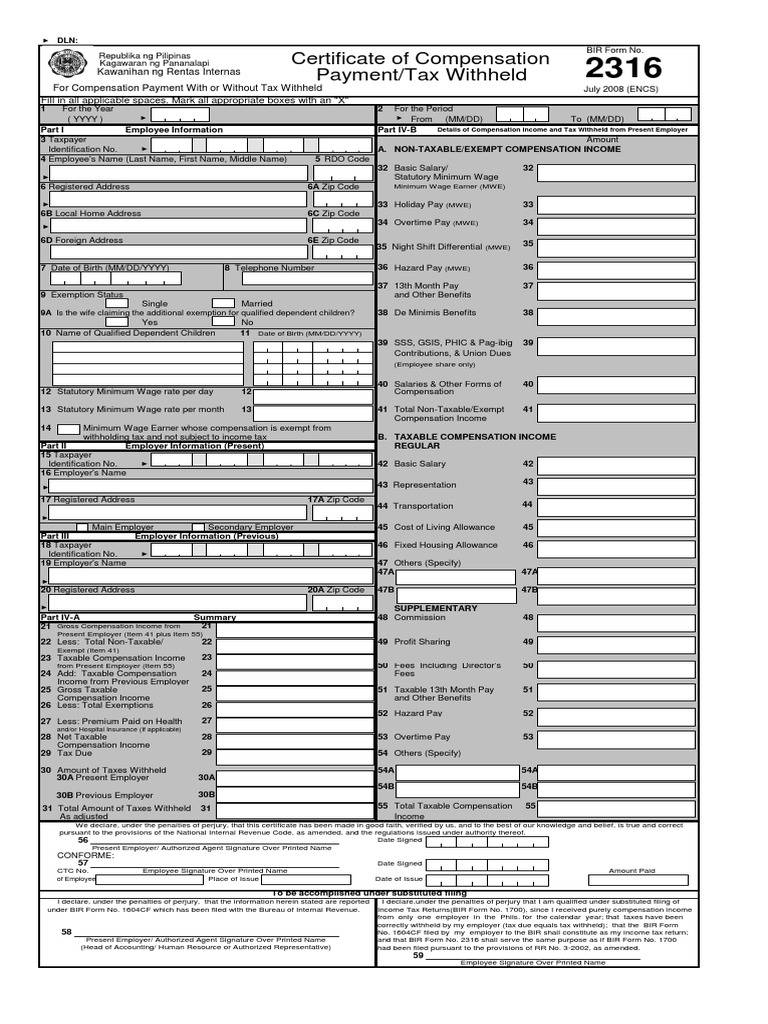 ITR 2316 | Income Tax | Employment