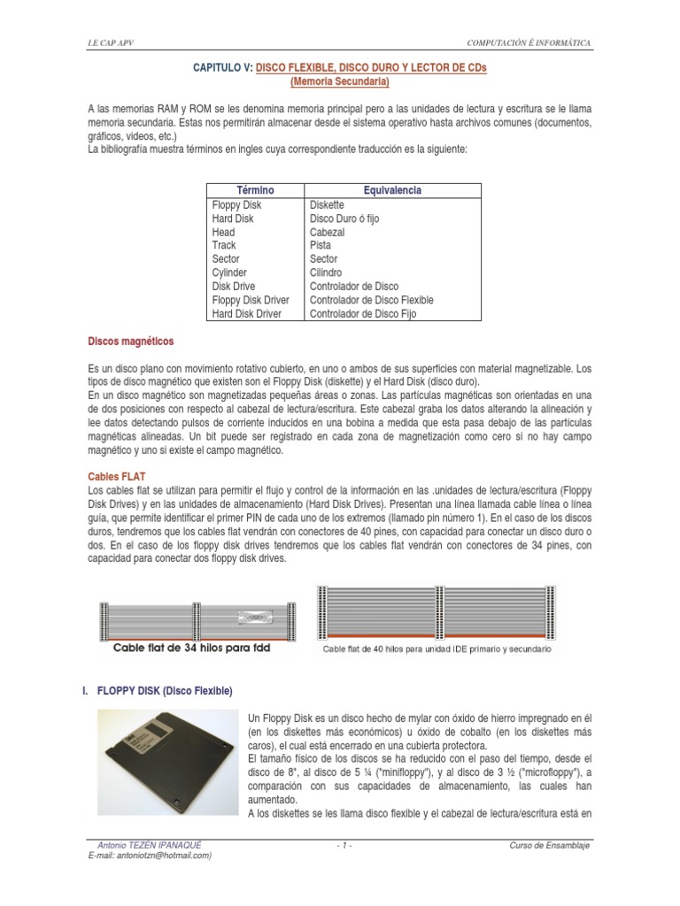 Practica 5 - A Disco Flexible y Disco Duro PDF | Descargar gratis PDF | Disco duro | Disco flexible