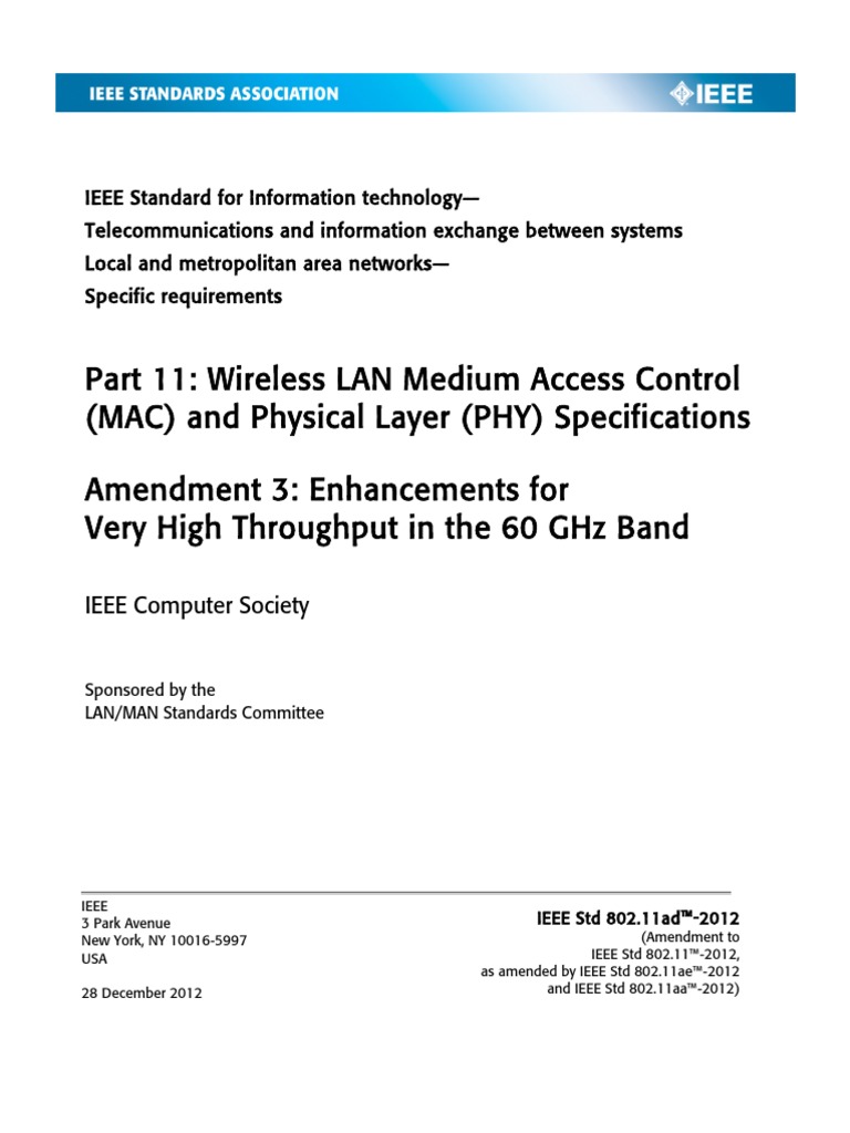 802 11ad-2012 | PDF | Ieee 802.11 | Patent