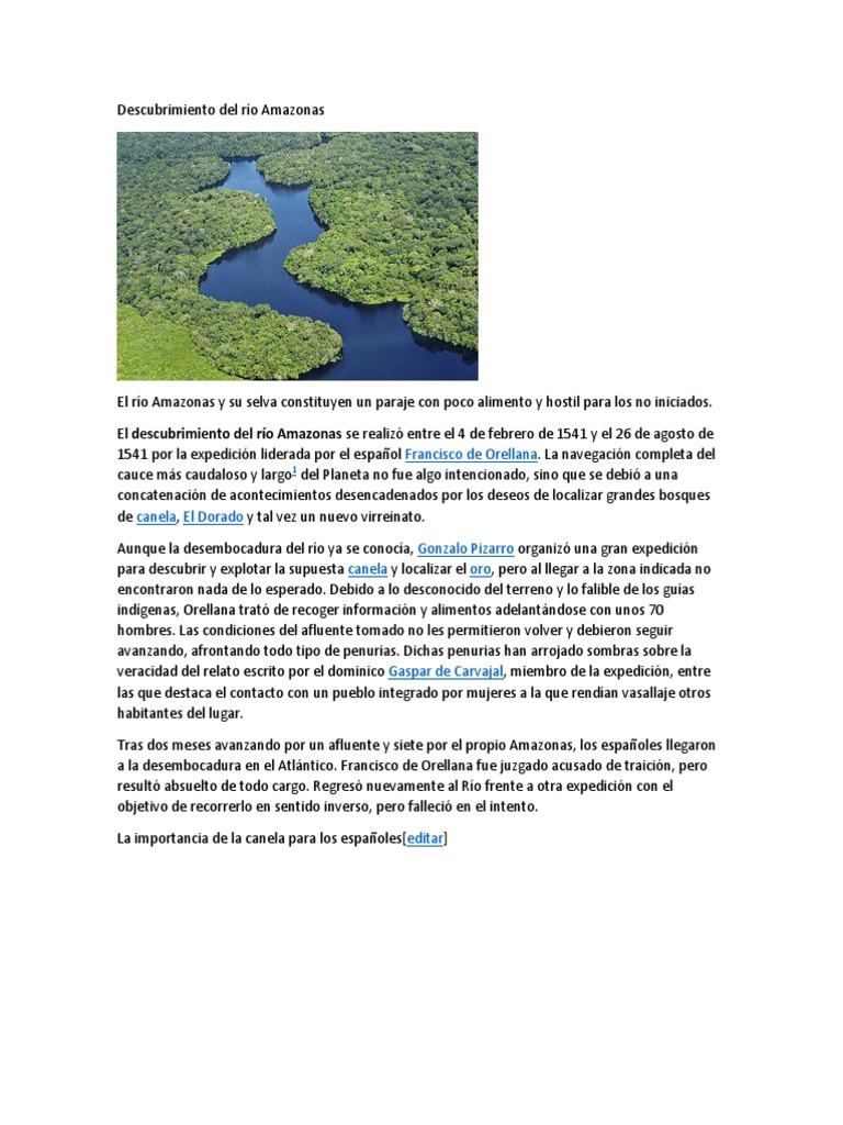 Descubrimiento Del Río Amazonas | PDF | río Amazonas | Conflicto armado