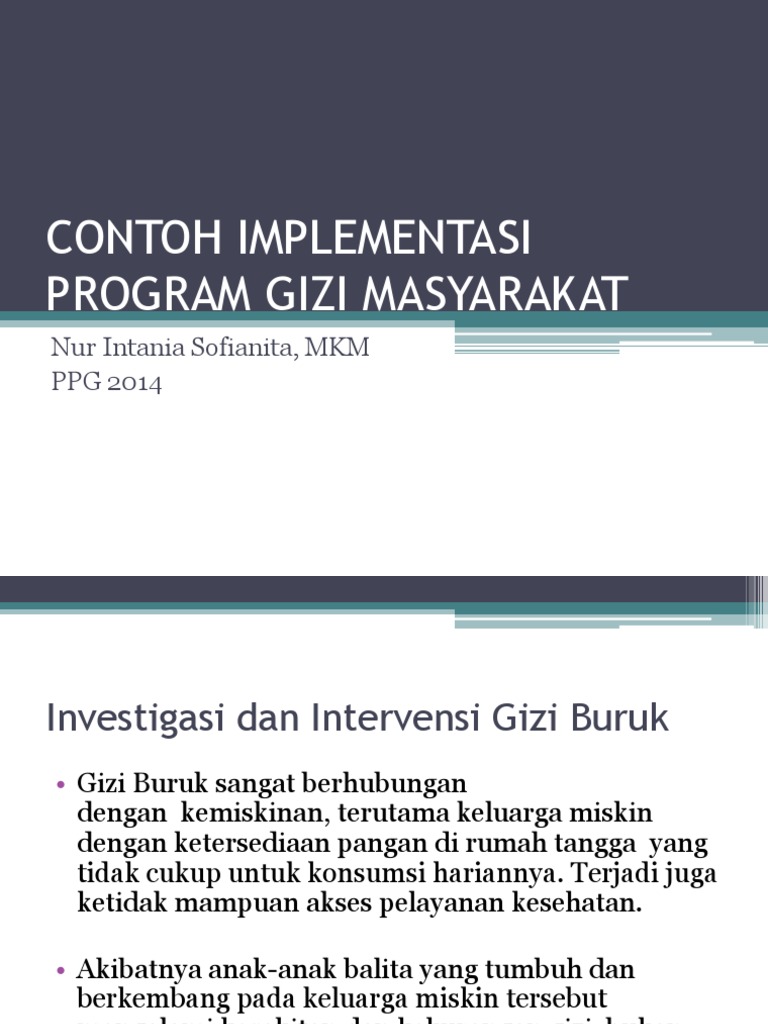 Contoh Implementasi Program Gizi Masyarakat | PDF
