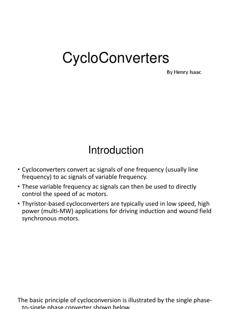 Cycloconverters: by Henry Isaac | PDF