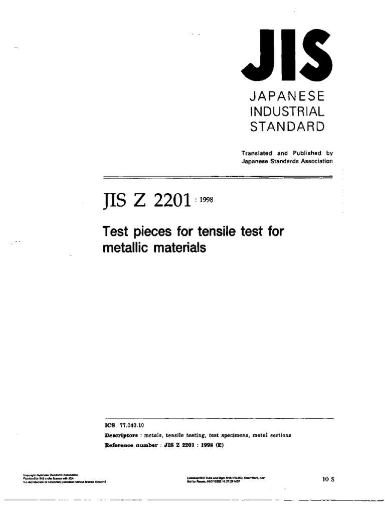 Jis Z2201 | PDF