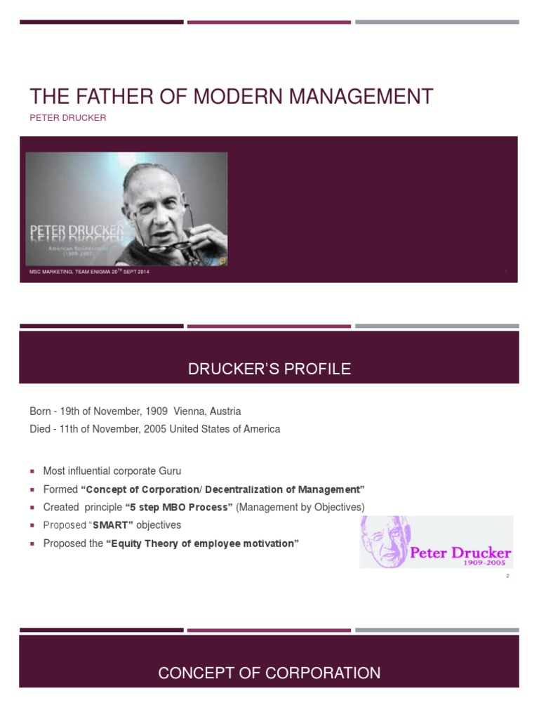 The Father of Modern Management: Peter Drucker | PDF