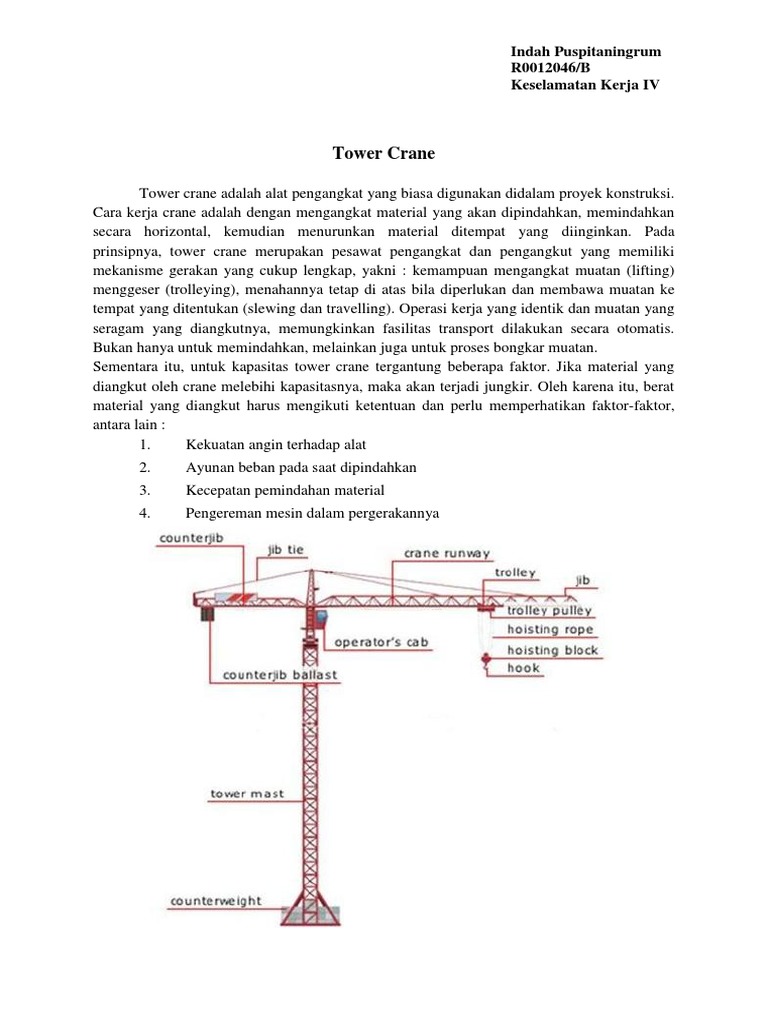 Tower Crane | PDF | Teknologi & Rekayasa