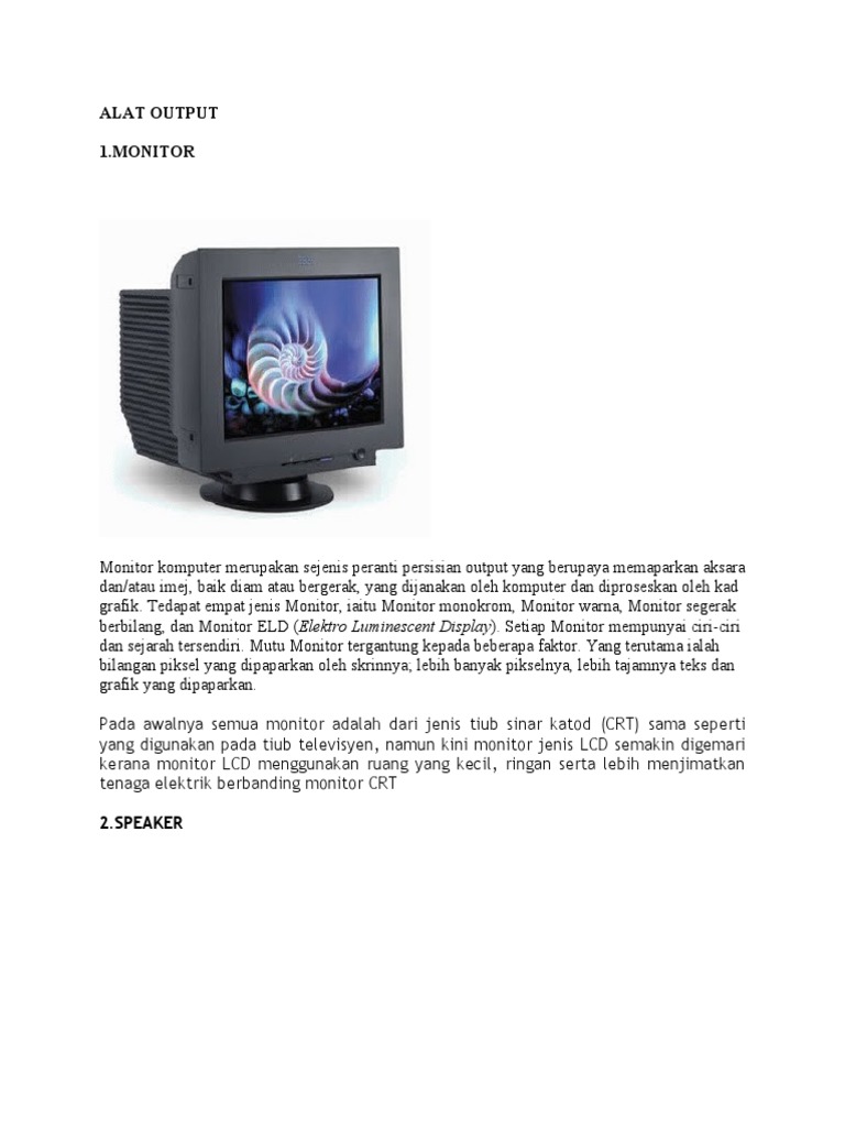 Alat Output | PDF | Komputer