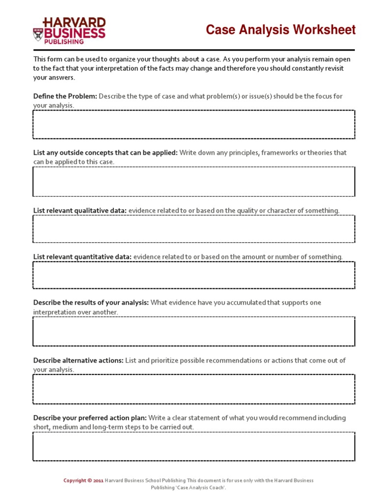 HBP Case Analysis Worksheet | PDF | Career & Growth