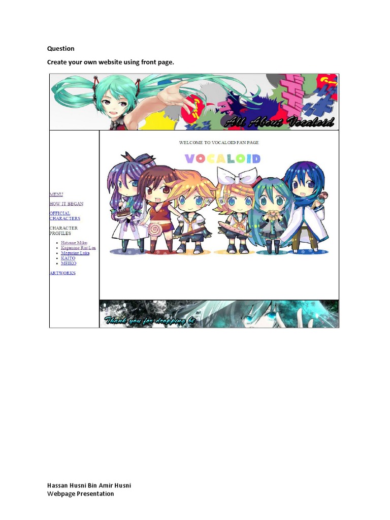 Presentation Sheet Frontpage | PDF