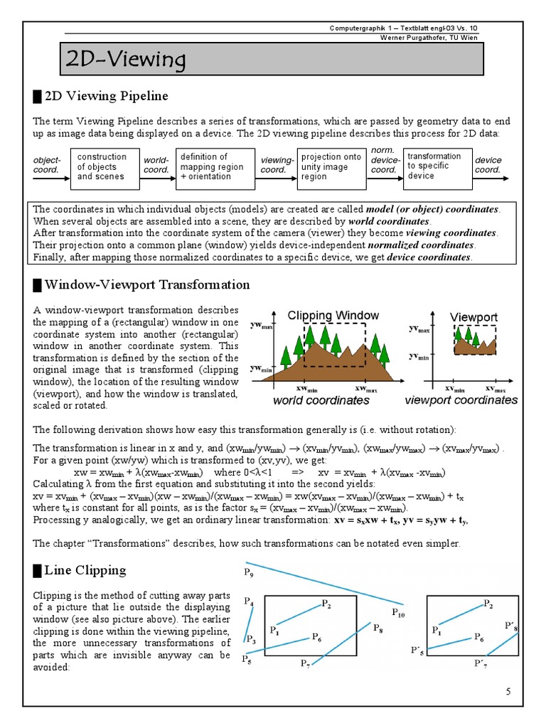 03 2D Viewing (Engl) | PDF | Polygon | Algorithms
