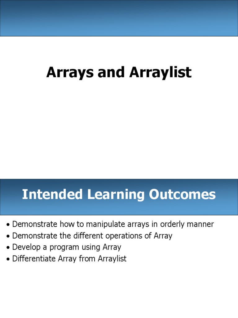 Array List | Download Free PDF | Array Data Structure | Array Data Type
