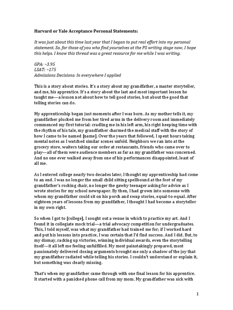 Harvard or Yale Acceptance Personal Statements | Tibet | Dalai Lama