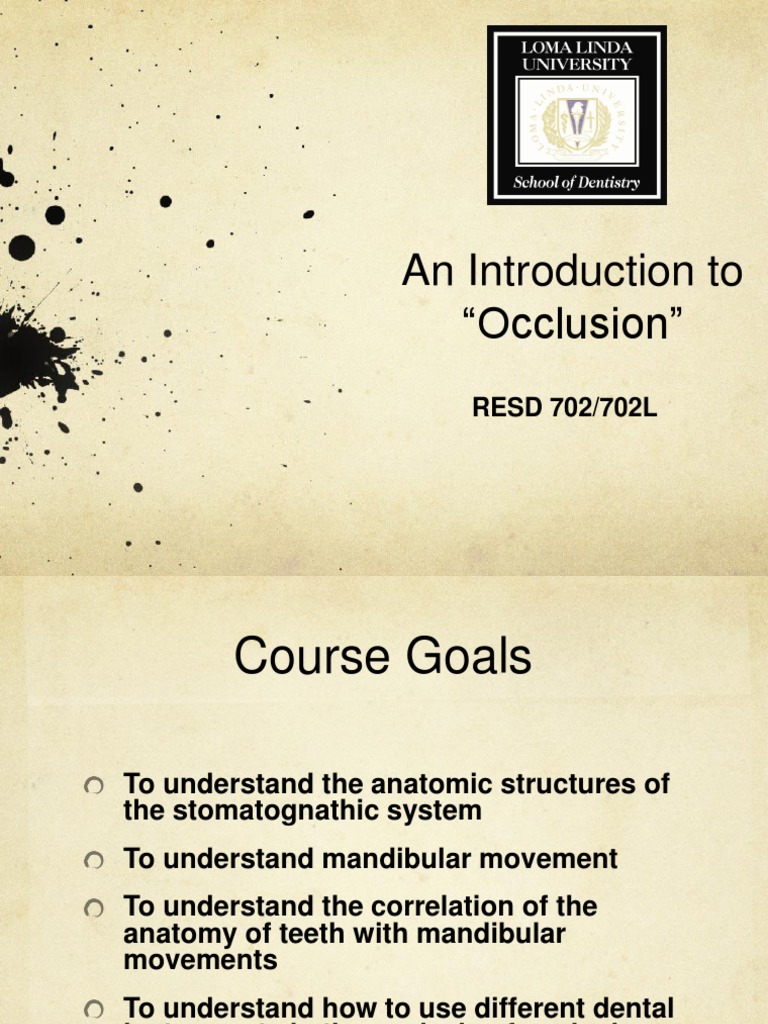 Intro To Occlusion | PDF | Test (Assessment) | Dental Anatomy