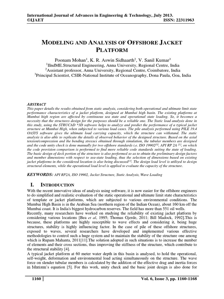Modeling and Analysis of Offshore Jacket Platform | PDF | Buckling ...