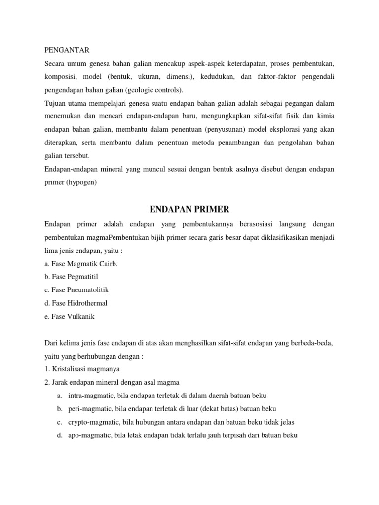 Genesa Endapan Primer | PDF