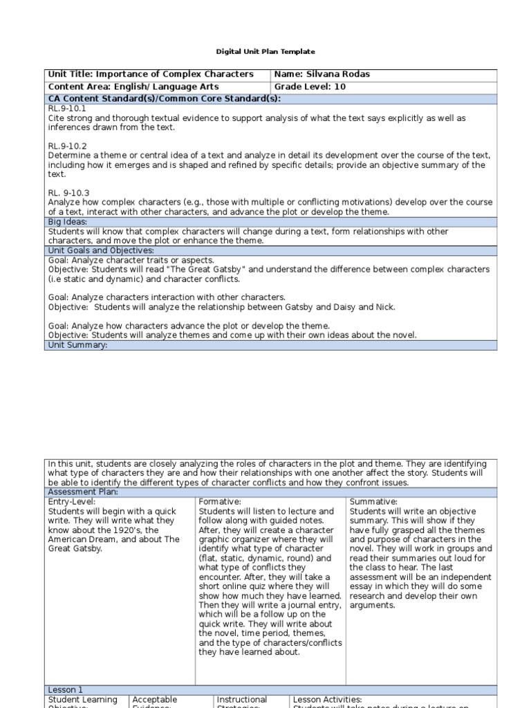 Digital Unit Plan Template | PDF | Lecture | Educational Assessment
