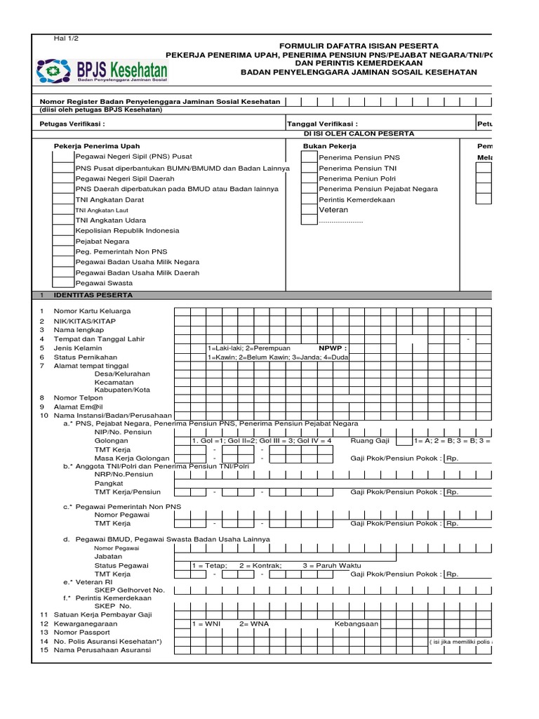 Form 1 BPJS Kesehatan | PDF
