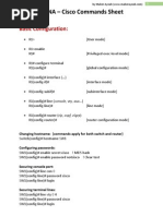 (CCNA) Cisco Commands Cheat Sheet | PDF | Ip Address | Network Architecture