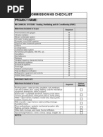Testing & Commissioning Checklist | PDF