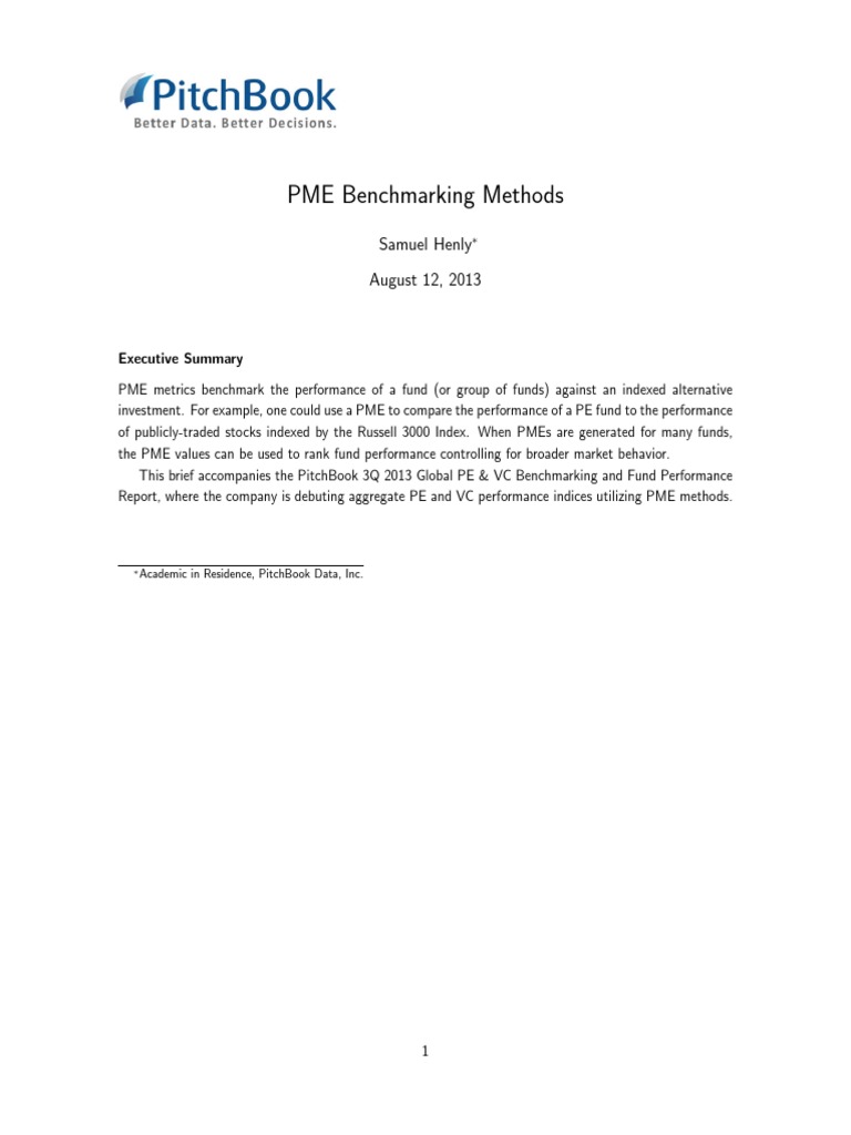 PitchBook PME Benchmarking Methodology | PDF | Equity Securities ...