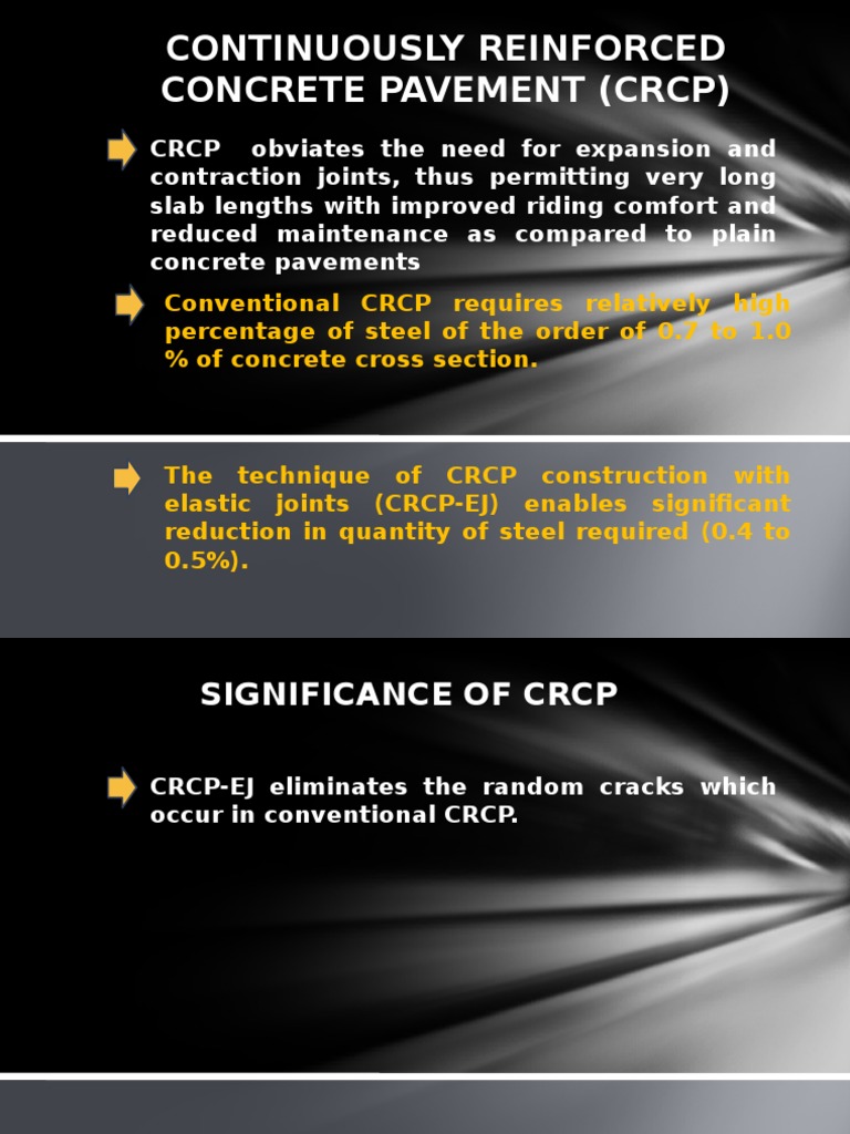 CRCP | Road Surface | Manmade Materials