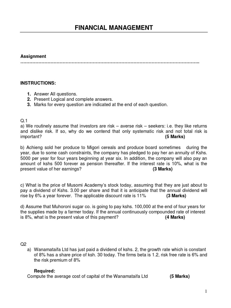 FM Assignment | PDF | Securities (Finance) | Financial Markets