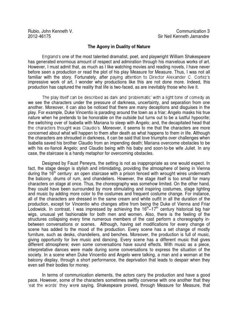 Measure For Measure | PDF