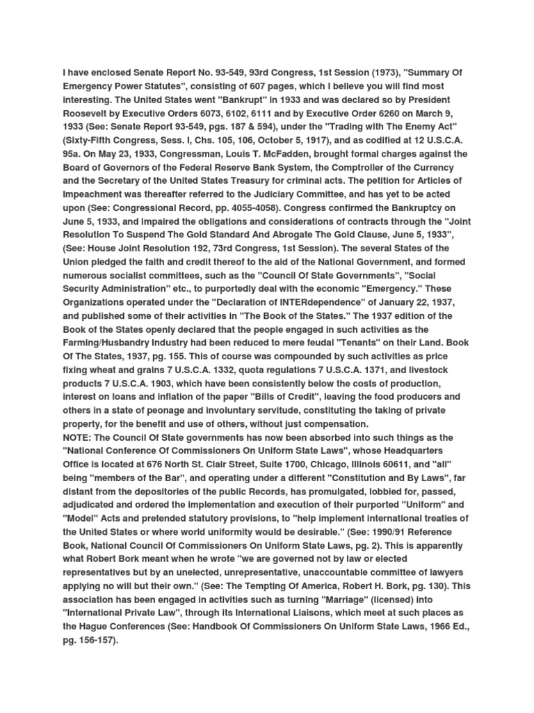 Senate Report No. 93-549, 93rd Congress, 1st Session (1973) PDF | PDF ...