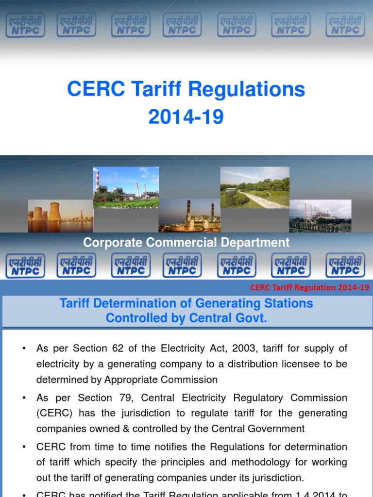 CERC Tariff Regulations 2014-19 Overview | PDF | Fuels | Coal