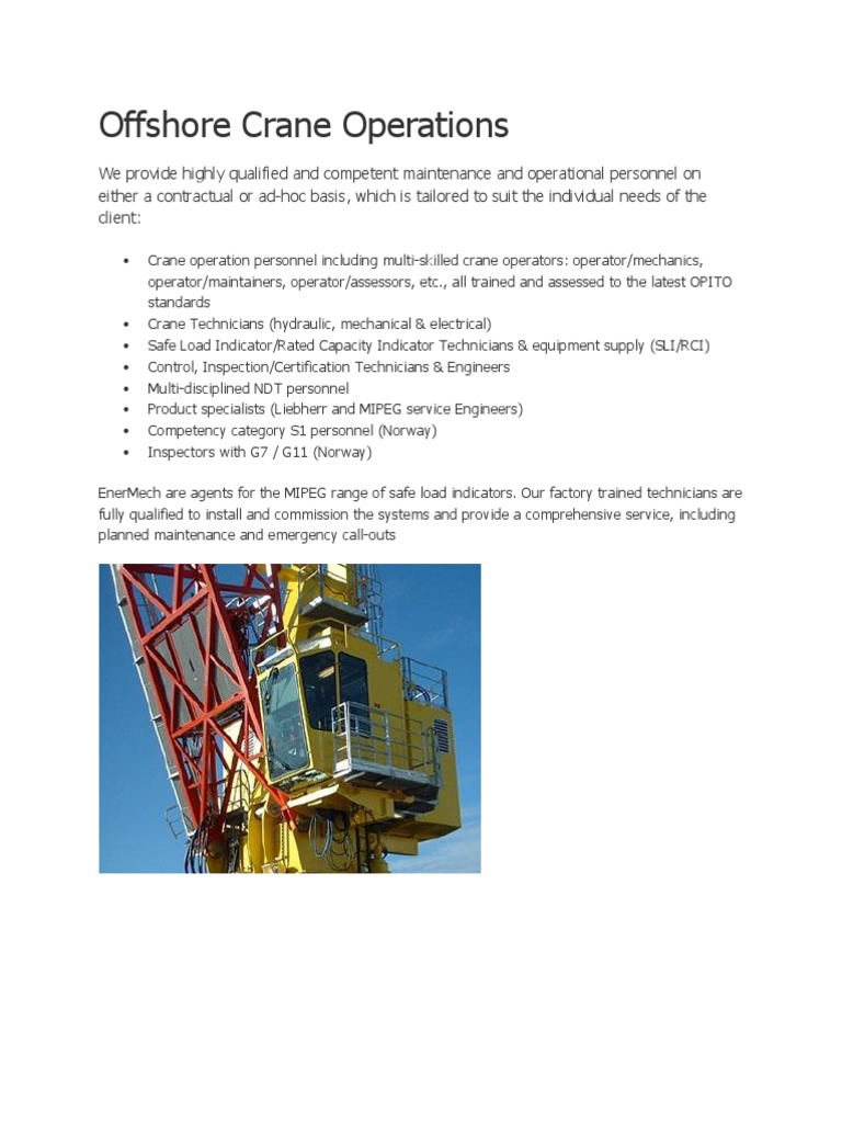 Offshore Crane Operations