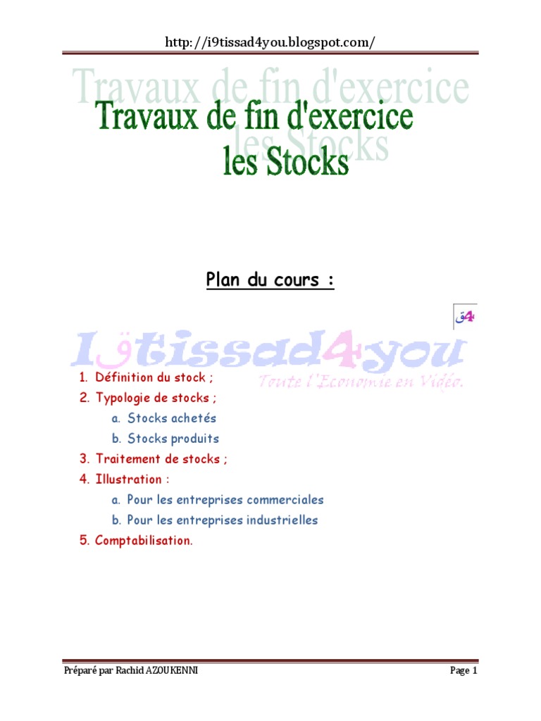 La Régularisation Des Stocks | PDF | Inventaire | Économie