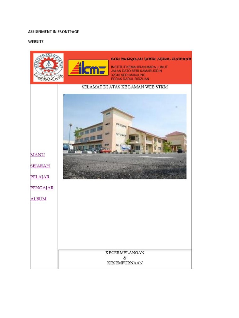 Assignment in Frontpage | PDF