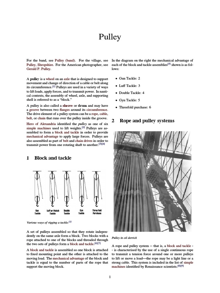 Pulley | PDF | Belt (Mechanical) | Mechanics