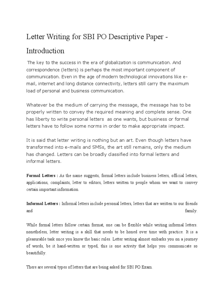 SBI PO :Letter Writing | Communication