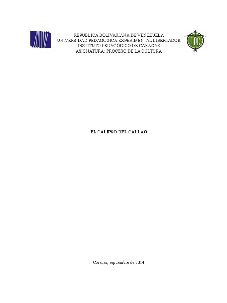 Ensayo. El Calipso Del Callao | PDF | Carnaval | Venezuela