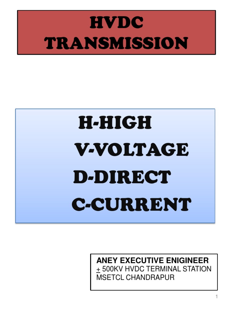 HVDC PPT | PDF | High Voltage Direct Current | Power Inverter
