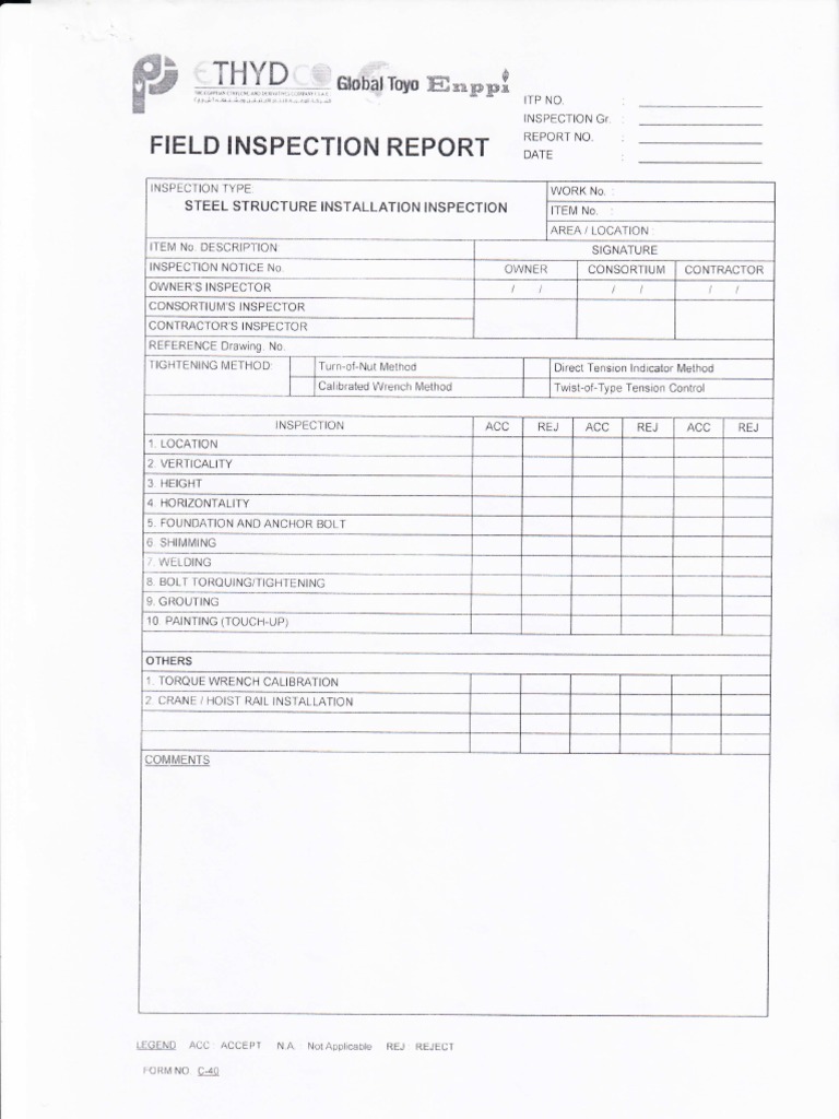 Method Statement For Steel Structure & Erection | PDF | Screw ...