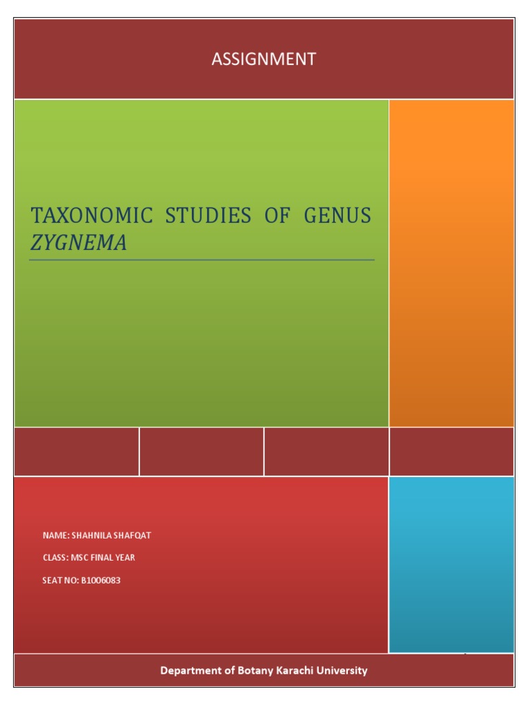 Taxonomic Study of Zygnema in Pakistan | PDF | Biological Nomenclature ...