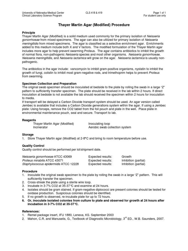 Thayer Martin Agar Procedure 08 | PDF | Gram Negative Bacteria ...