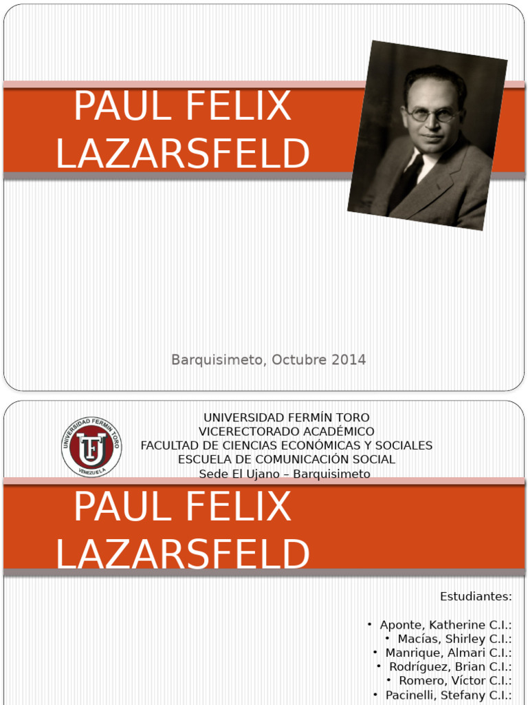 Teoria de La Comunicacion en Dos Pasos - Paul F. Lazarsfeld | PDF ...