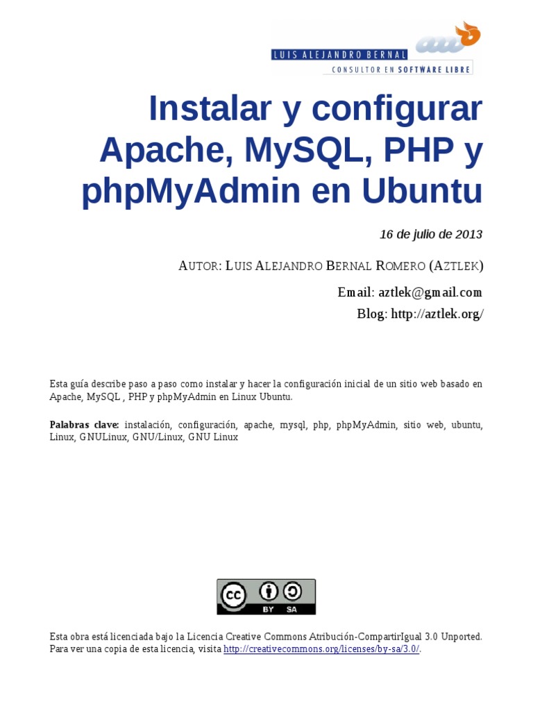 Instalar Y Configurar Apache, Mysql, PHP Y Phpmyadmin en Ubuntu | PDF ...