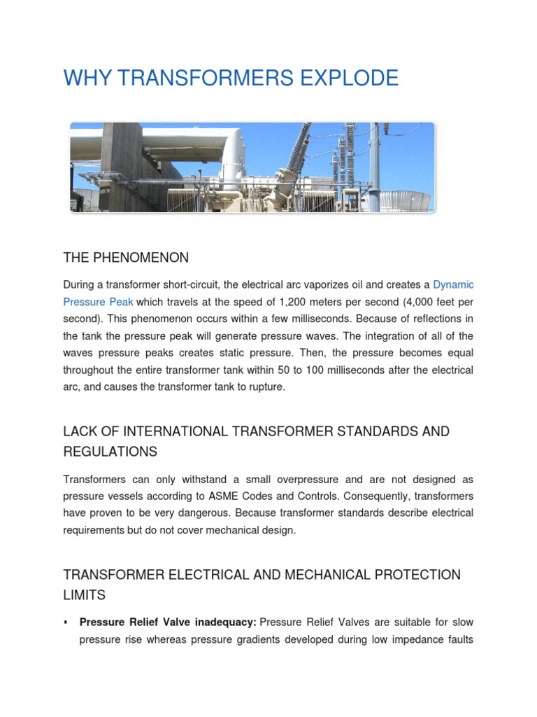 Causes and Prevention of Transformer Explosions | PDF | Transformer ...