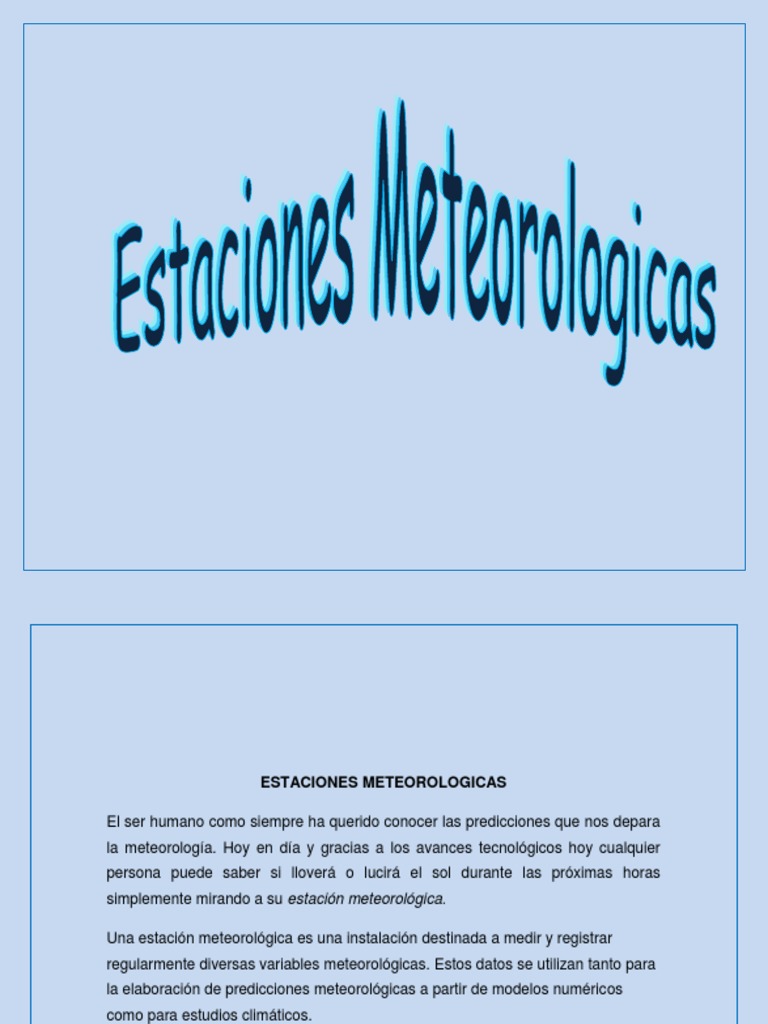 Estaciones Meteorologicas Soe | PDF | Meteorología | Ciencias atmosféricas