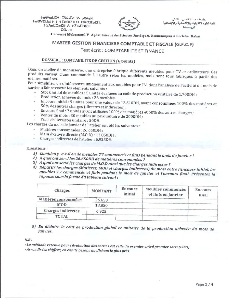 Concours Master GFCF - Fsjes Agdal | PDF