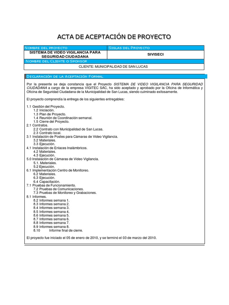 Acta de Aceptación de Proyecto