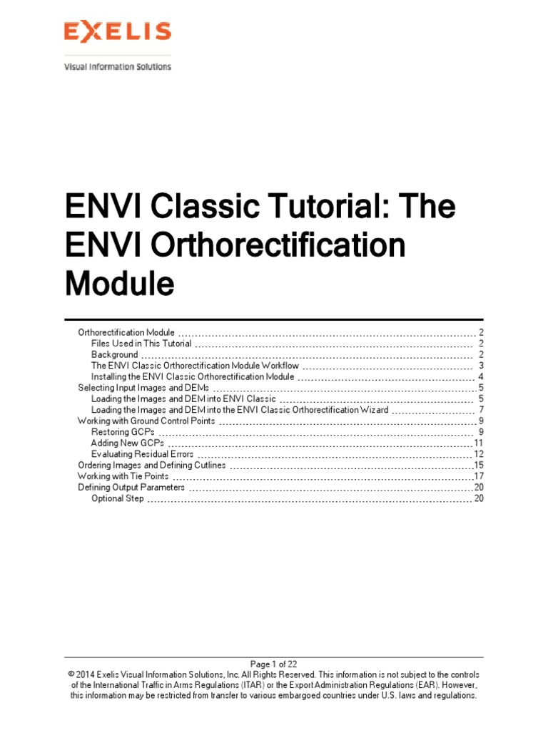 Orthorectification Module | PDF | Geographic Information System | Exports