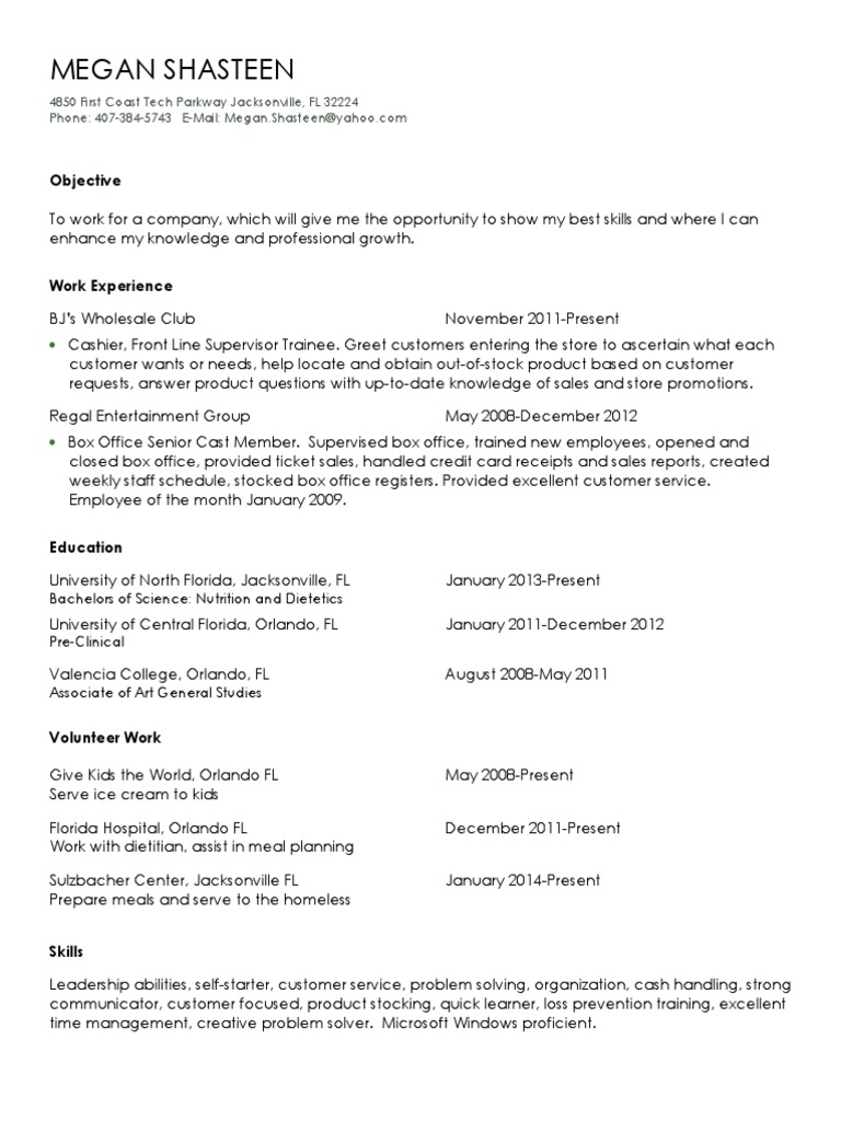 Capstone Resume of Megan Shasteen | PDF | Career & Growth