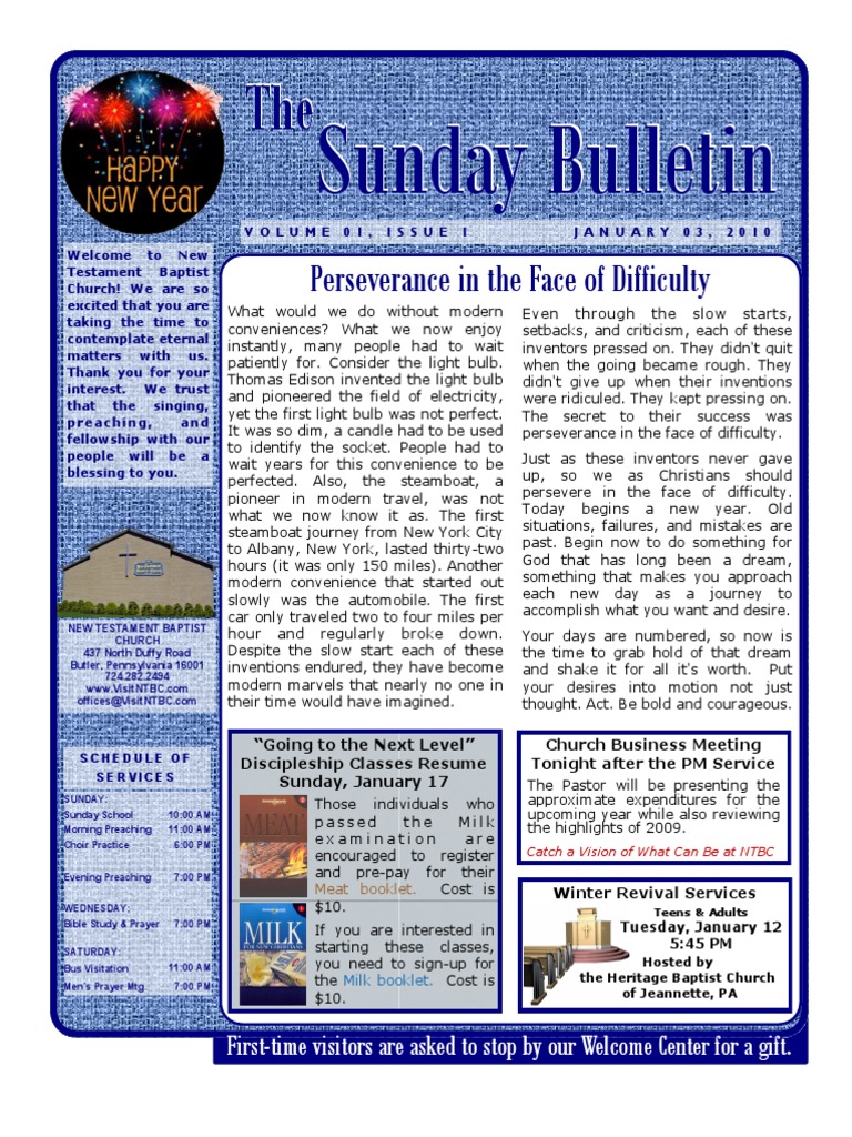 The Sunday Bulletin | PDF | Sin | Epistle To The Romans